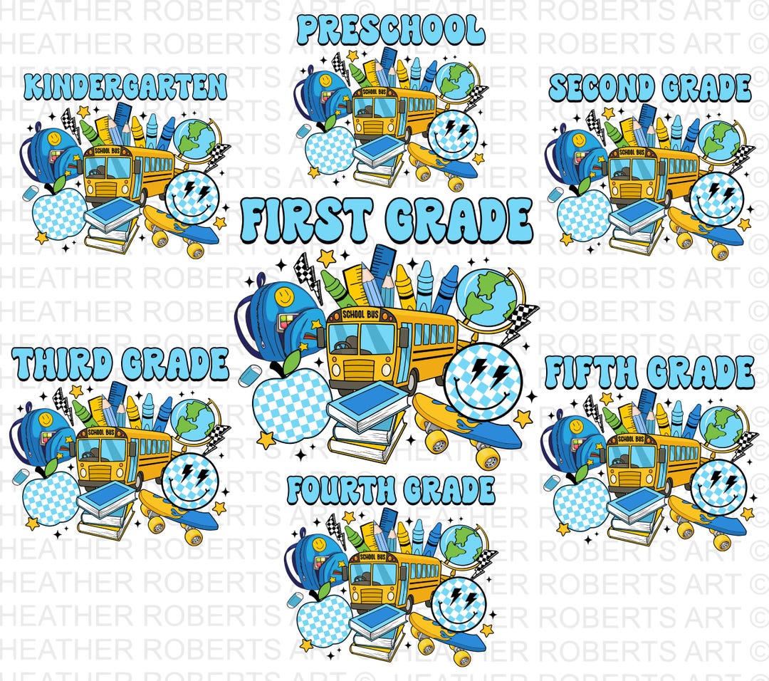 Retro Back to School PNG Bundle: Sublimation Designs (7 Files) - Etsy