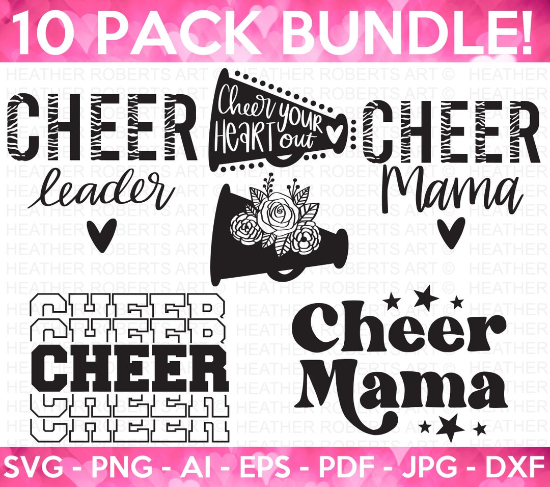 Cheer SVG Bundle, Cheerleading SVG, Cheer Svg, Megaphone Svg, Cheer ...