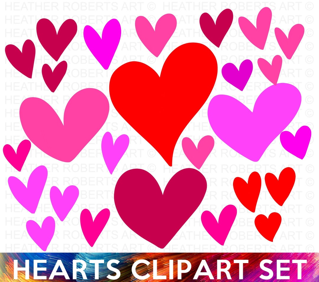 Heart Clipart Set: Valentine's Day PNG Files (digital Download) - Etsy