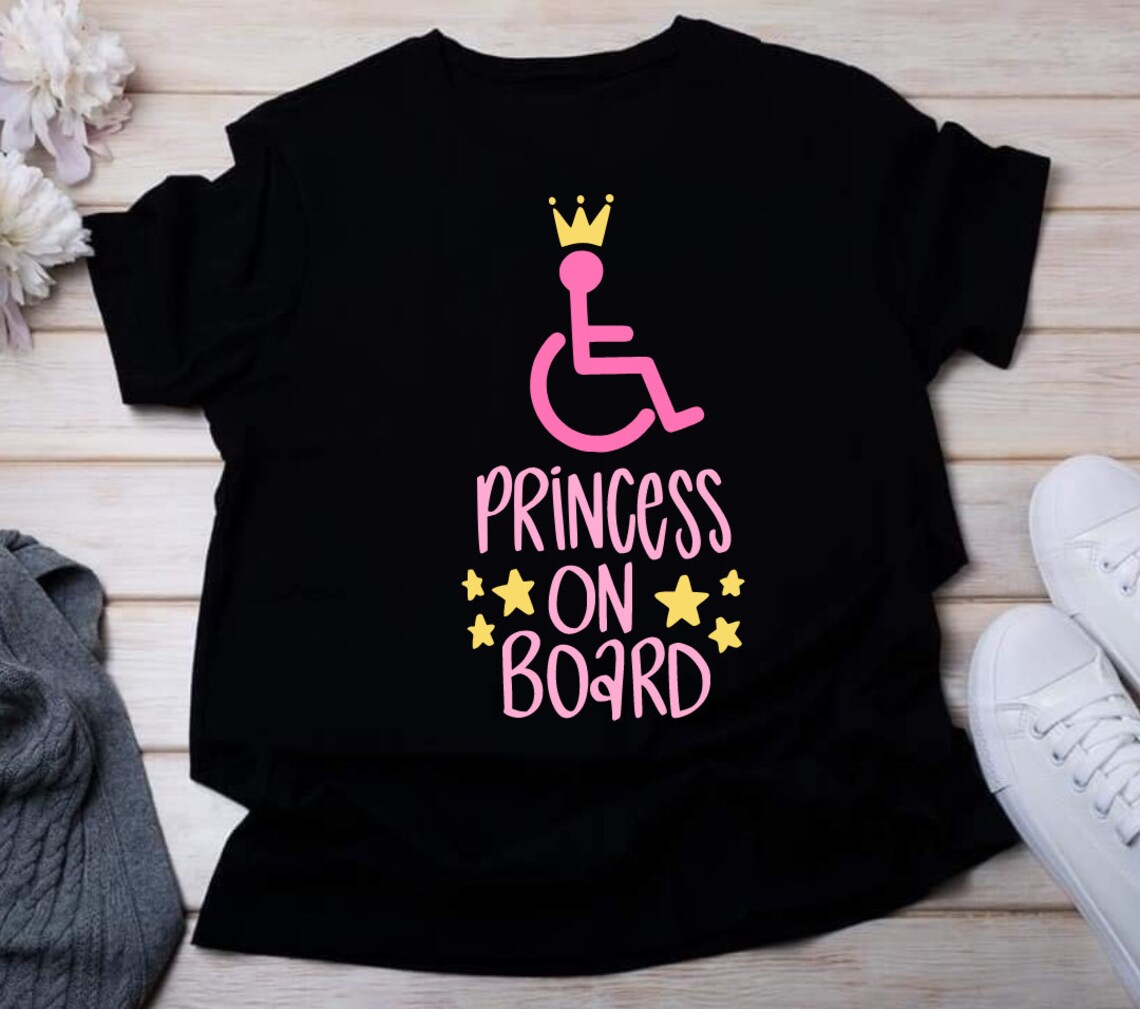 Princess on Board Svg Wheelchair Svg Handicap Svg - Etsy
