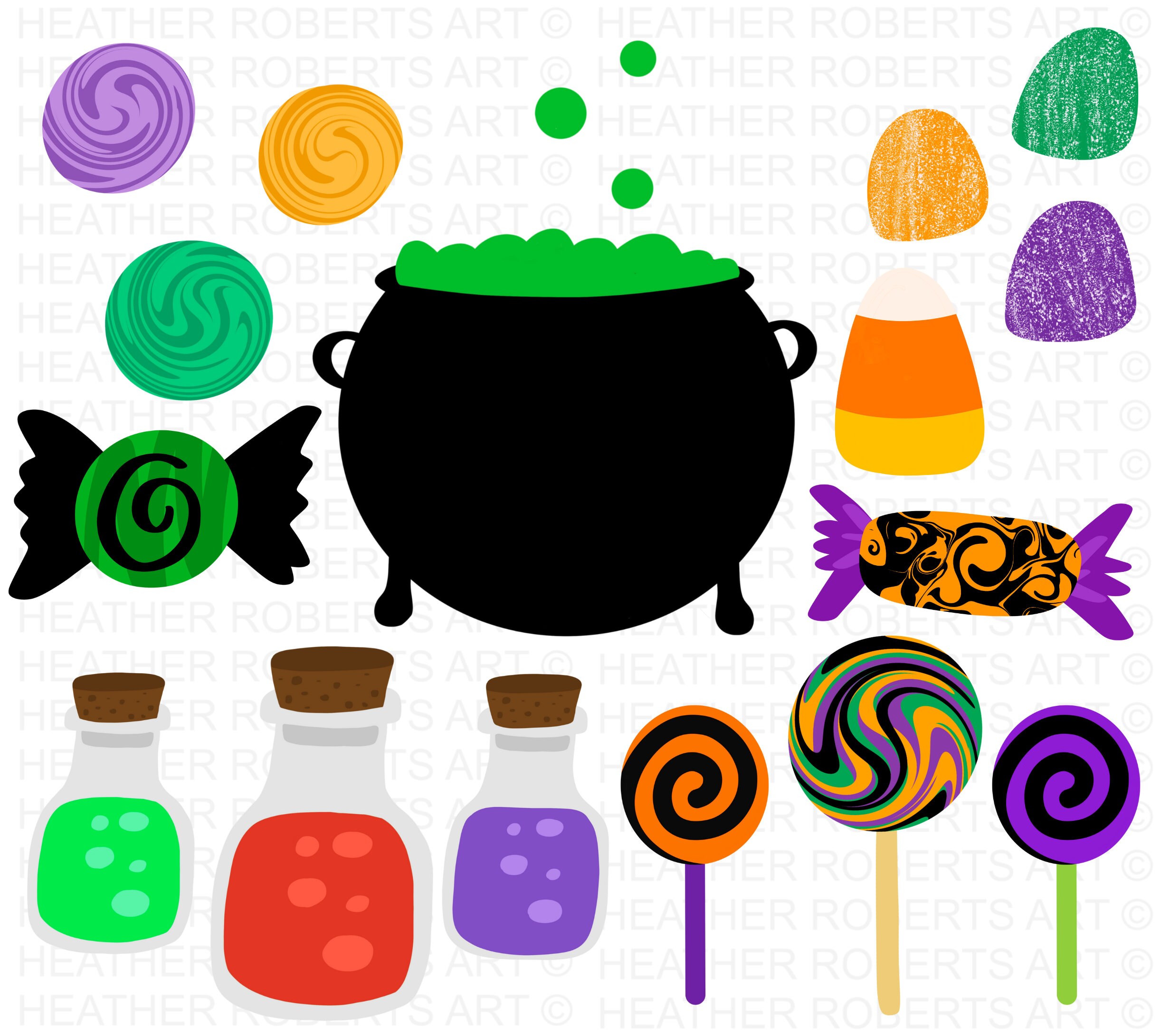 Halloween Clipart Set Halloween PNG Cute Halloween Clipart - Etsy