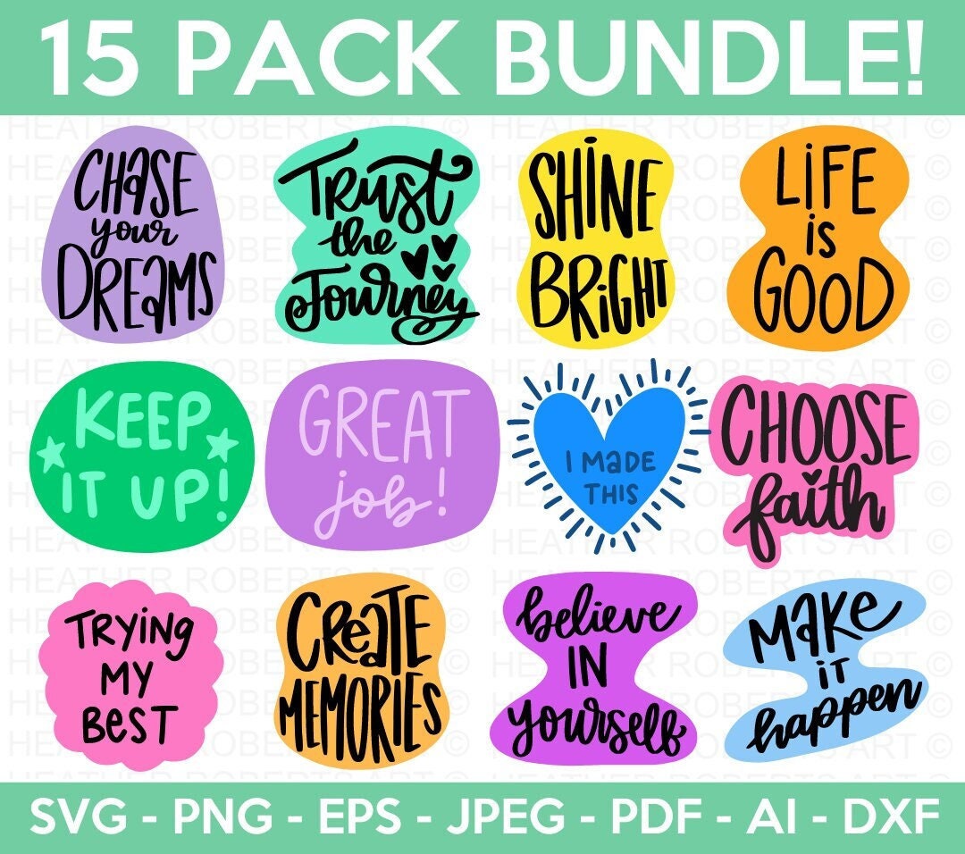 Inspirational Quotes SVG Bundle, Motivational Quotes SVG, Positive ...