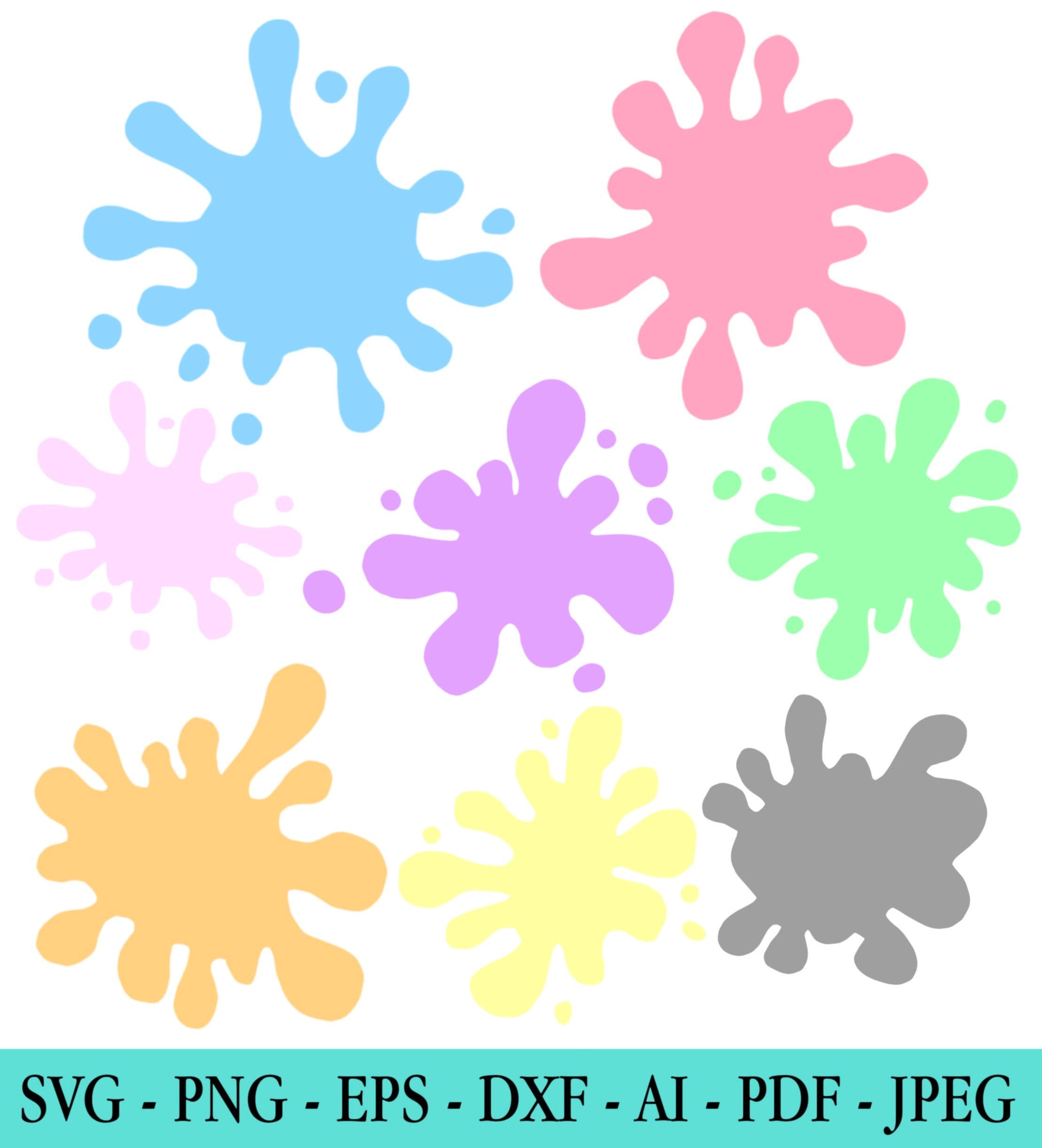 Pastel Paint Splatter SVG Bundle Paint Splats Svg Paint | Etsy Canada