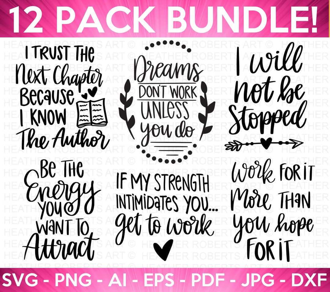 Motivational Quotes SVG Bundle: Inspirational Life Quotes (digital ...