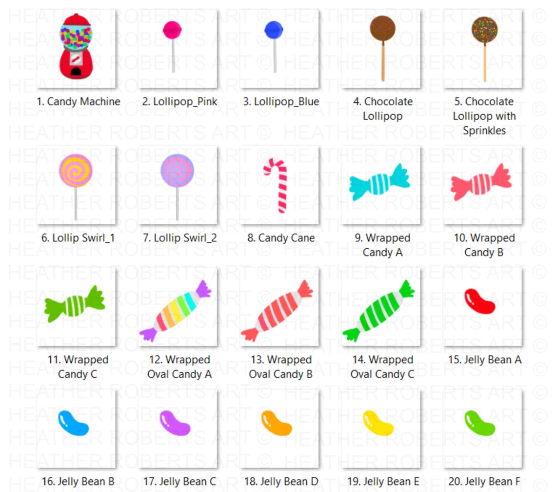 Candy Clipart Set: Rainbow Lollipops, Gumball Machine (PNG Files) - Etsy