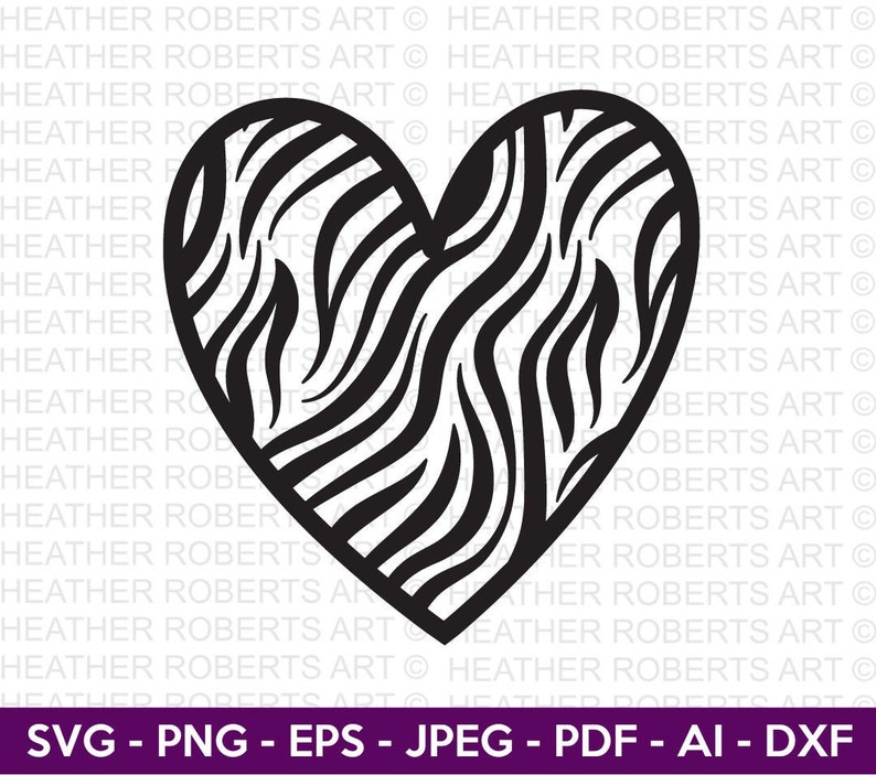 Zebra Pattern Heart Svg Heart SVG Hand-drawn Heart Svg - Etsy