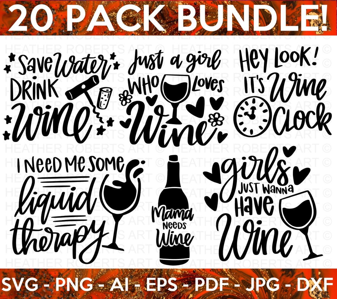Funny Wine Bundle SVG, Wine Svg, Wine Lovers, Wine Decal, Wine Sayings ...