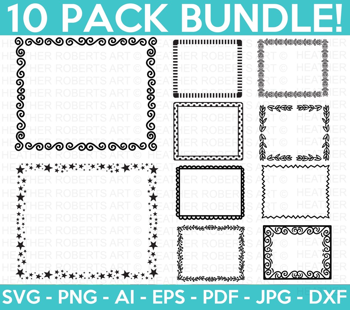 Frame Border SVG Bundle Square Frames SVG Fancy Borders SVG - Etsy ...