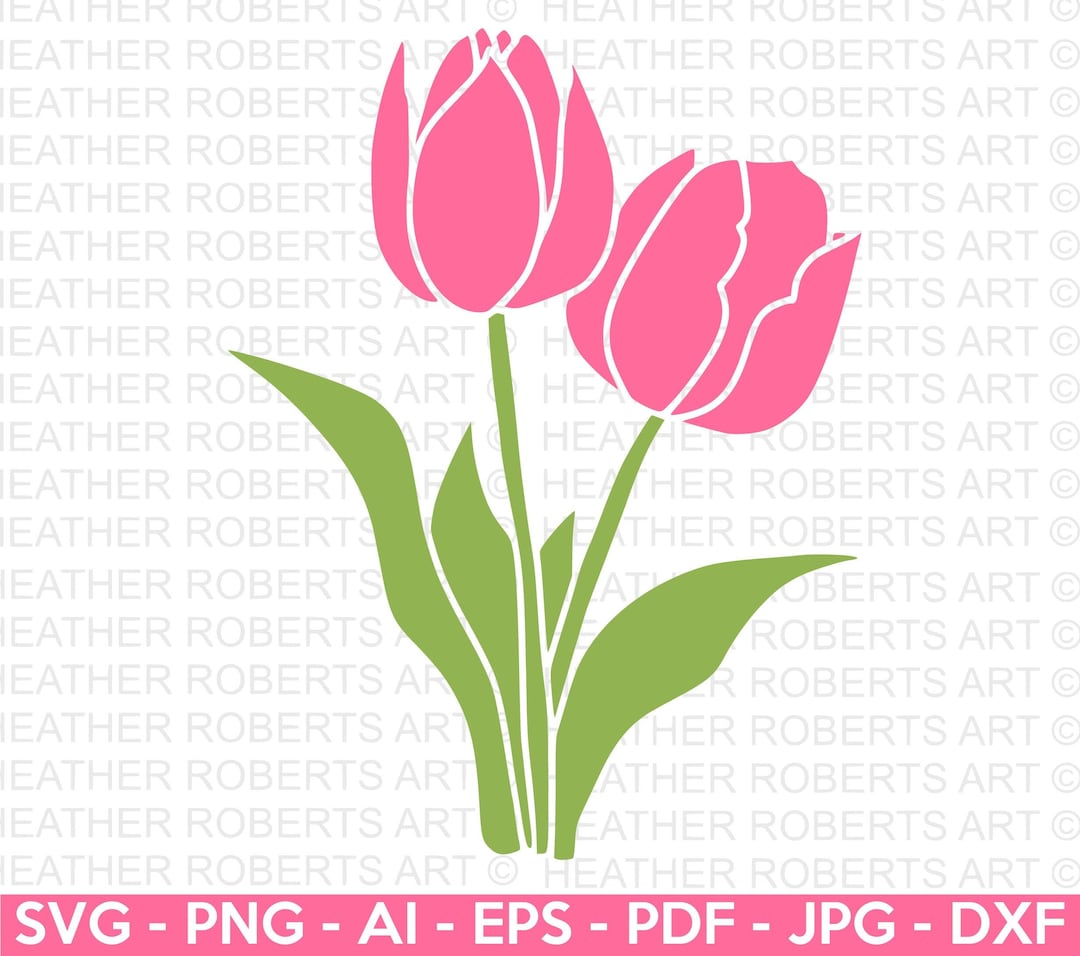 Tulip Flower SVG: Floral Decoration, Cricut & Silhouette Cut Files - Etsy