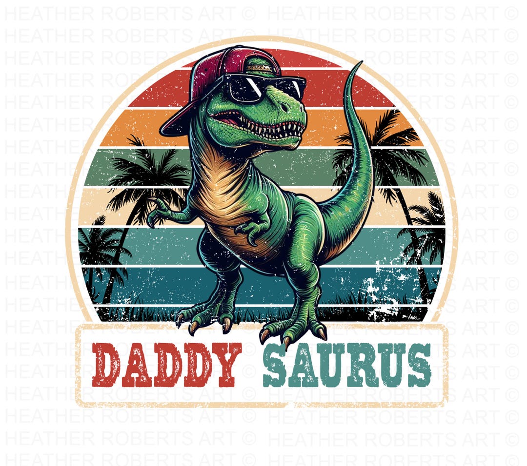 Retro Daddy Saurus Png, Papa Saurus T-rex Dinosaur Png, Family Dinosaur ...