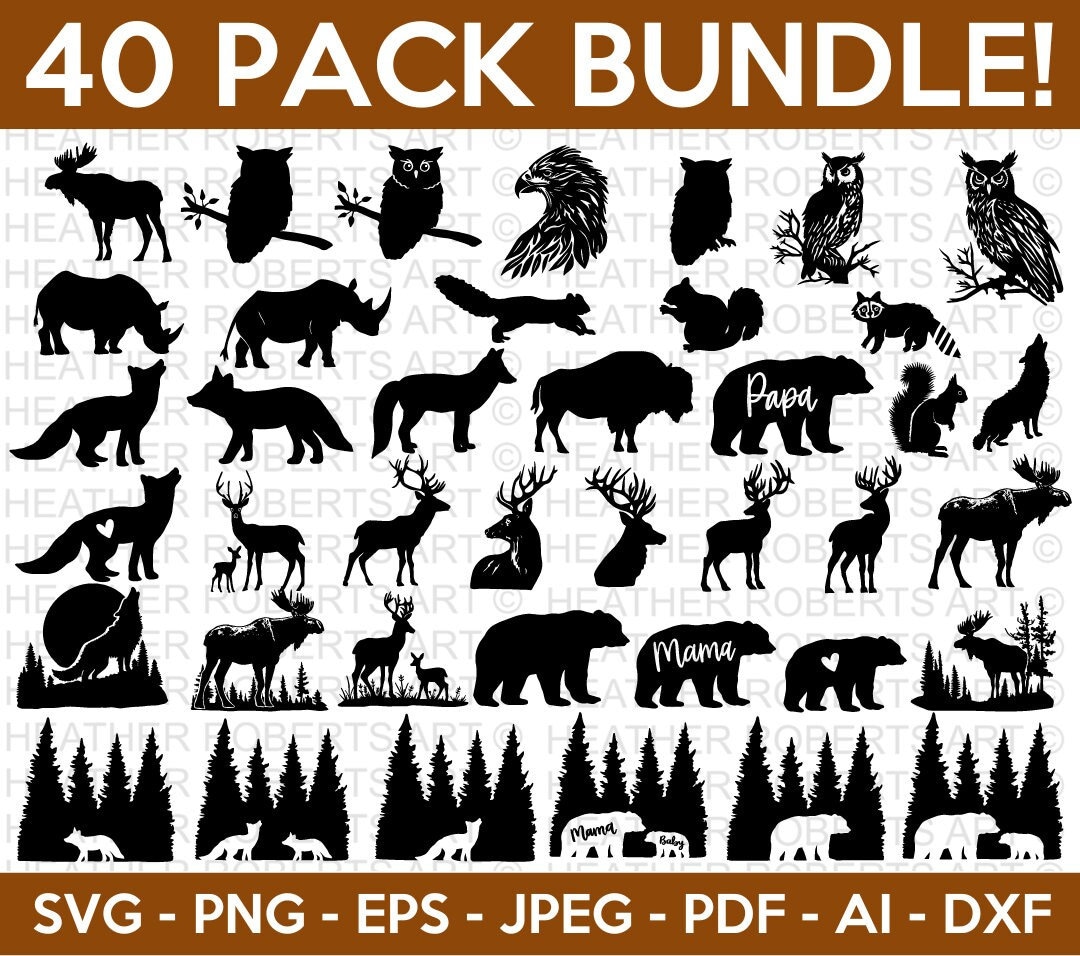 Wilderness SVG Bundle, Forest Animals Svg, Wild Animals Svg, Bears Svg ...