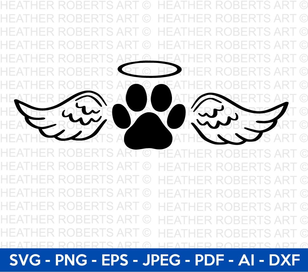 Dog Angel Wings SVG Dog Svg Paw Svg Dog Lover Svg Angel - Etsy UK