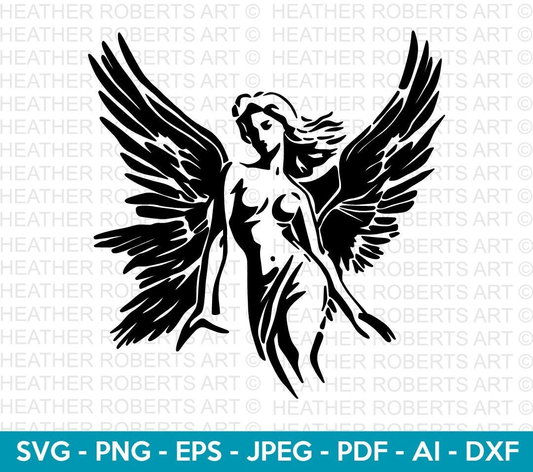 Angel Svg Angel Silhouette Svg Religious Symbol Svg Angel Faith