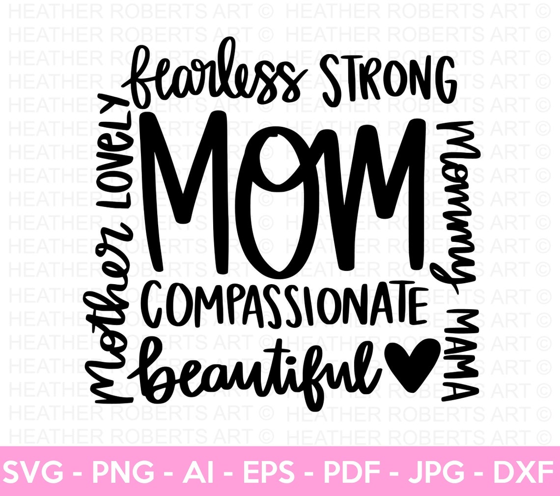 Mom Phrase Collage SVG Mom Shirt svg Mother's Day Gift - Etsy España