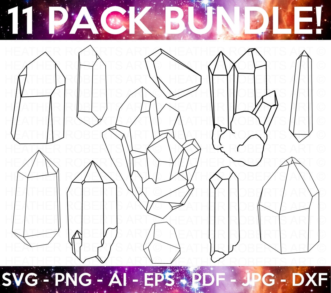 Crystal SVG Bundle Geometric Crystals SVG Bundle Magic - Etsy