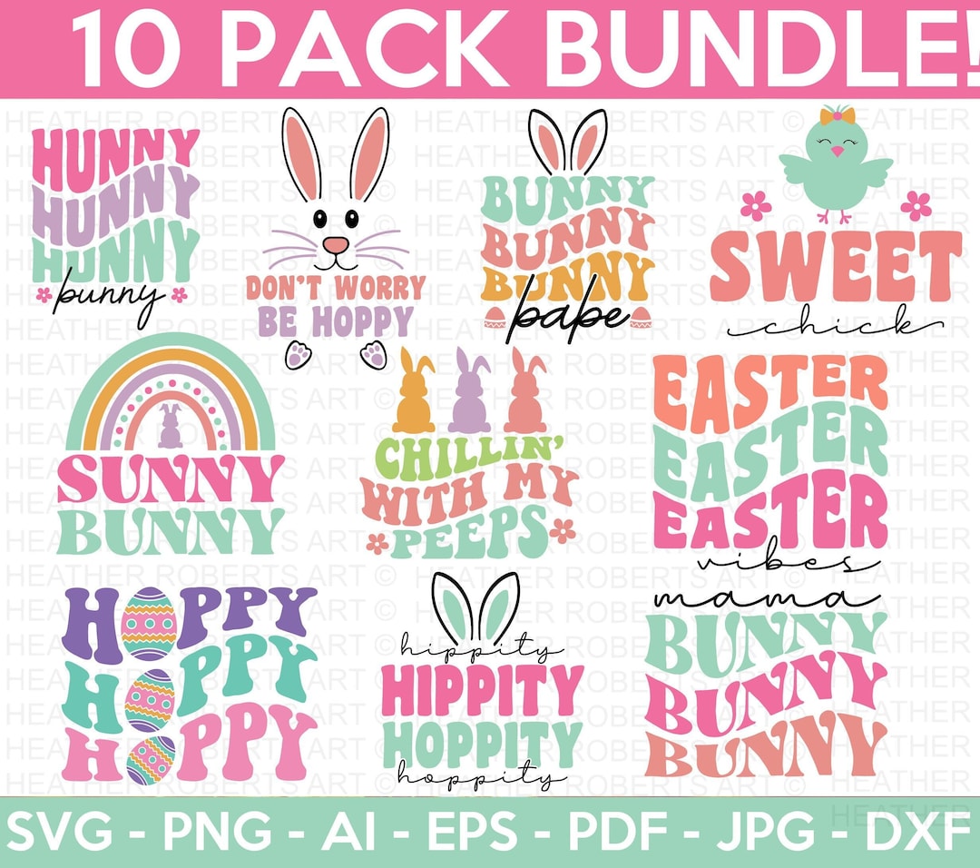 Retro Easter SVG Bundle, Retro Easter SVG, Happy Easter SVG, Easter Bunny Svg, Easter Designs ...