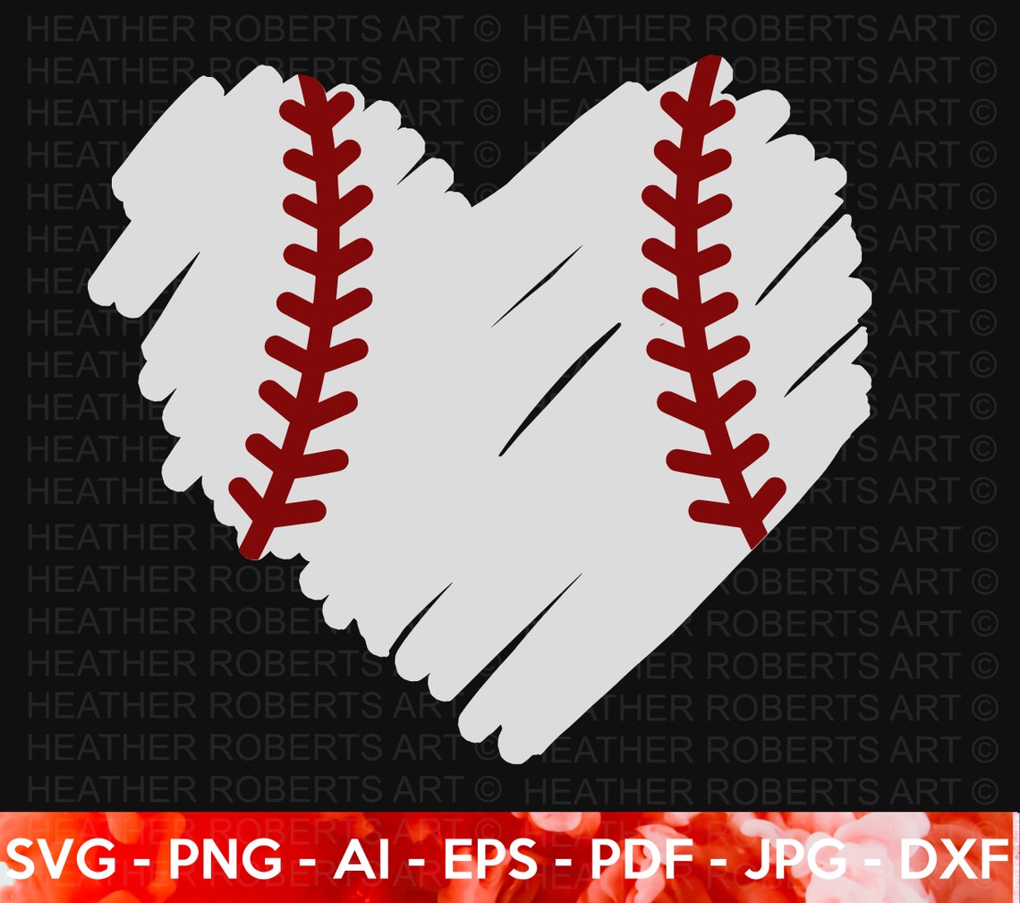 Softball Heart SVG Baseball Heart SVG Softball SVG Softball - Etsy