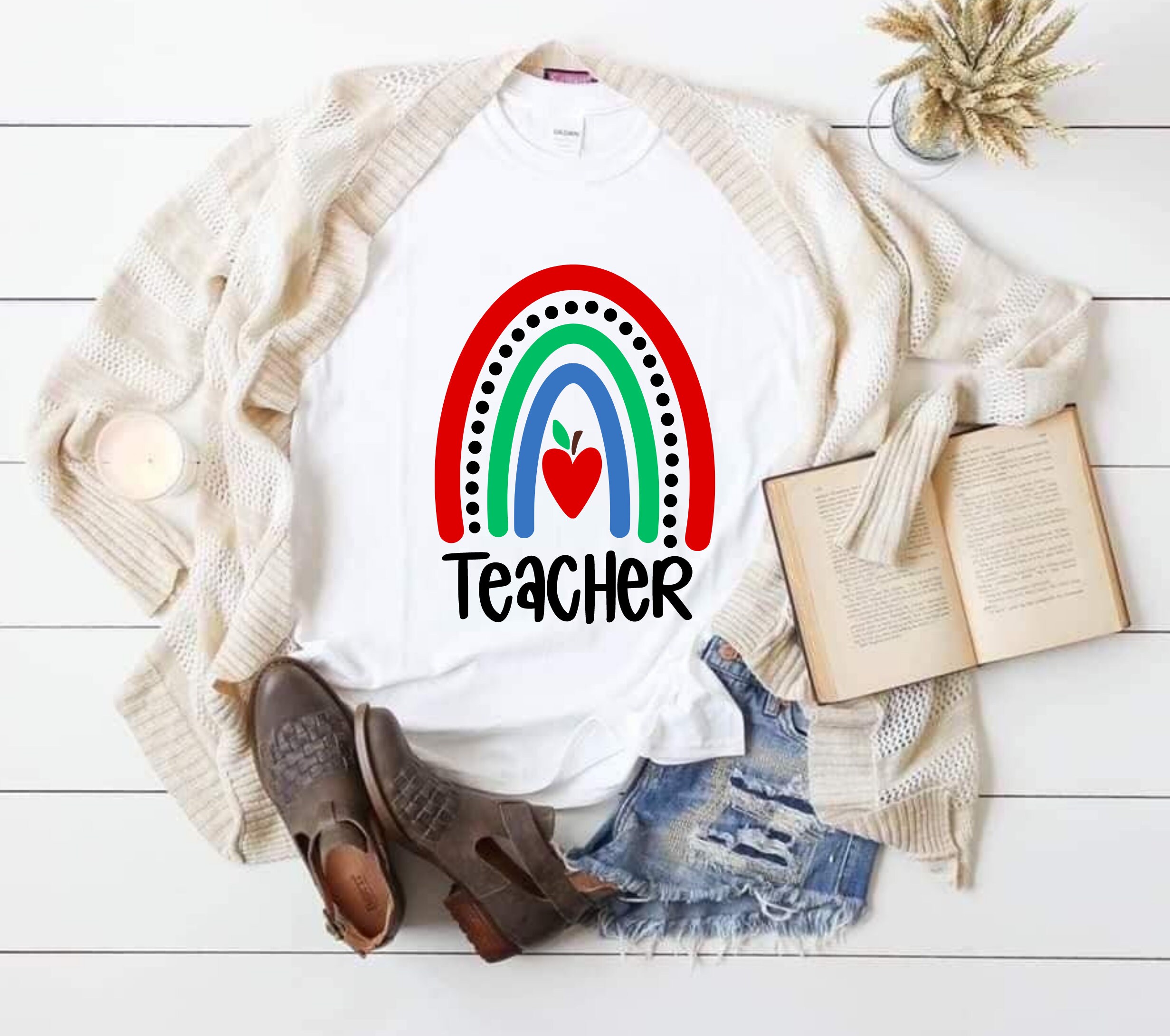 Teacher Rainbow SVG Teacher Sublimation Teacher Svg Back to - Etsy