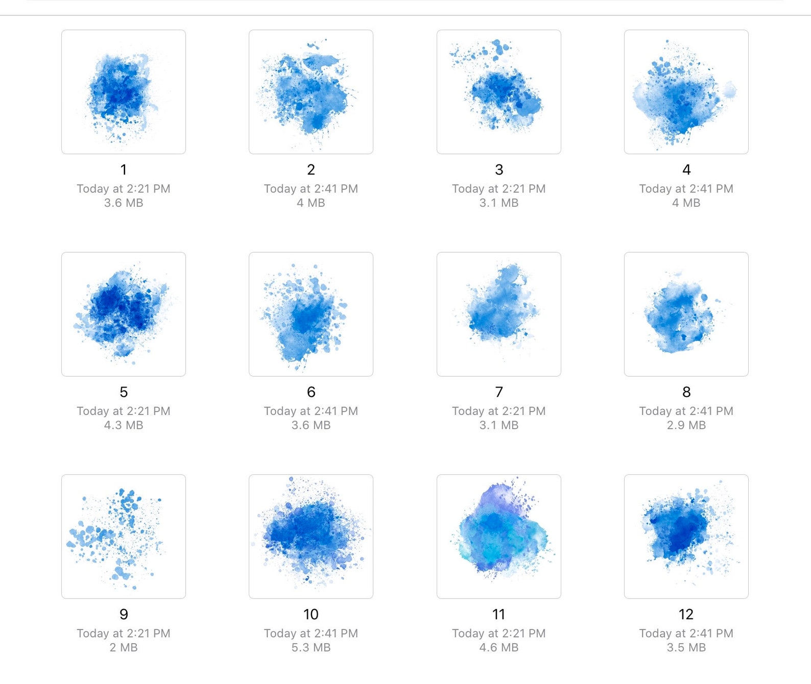 Blue Watercolor Splashes Splotches Clipart Blue Ink Paint - Etsy