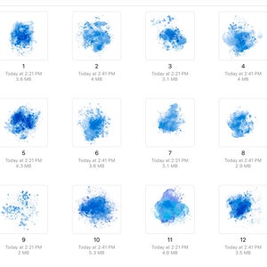 Blue Watercolor Splashes Splotches Clipart, Blue Ink, Paint Drip, Hand ...