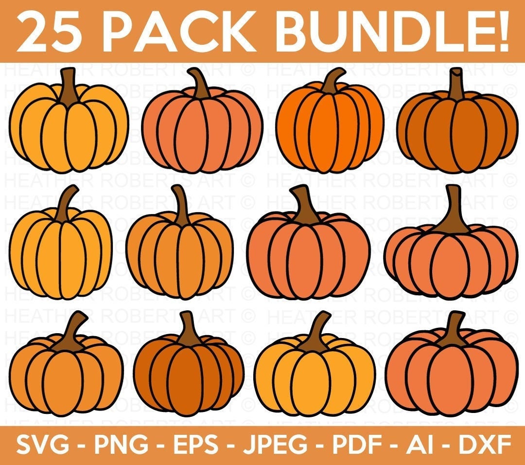 Pumpkin SVG Bundle, Pumpkin SVG, Pumpkin Vector, Halloween Svg, Pumpkin ...