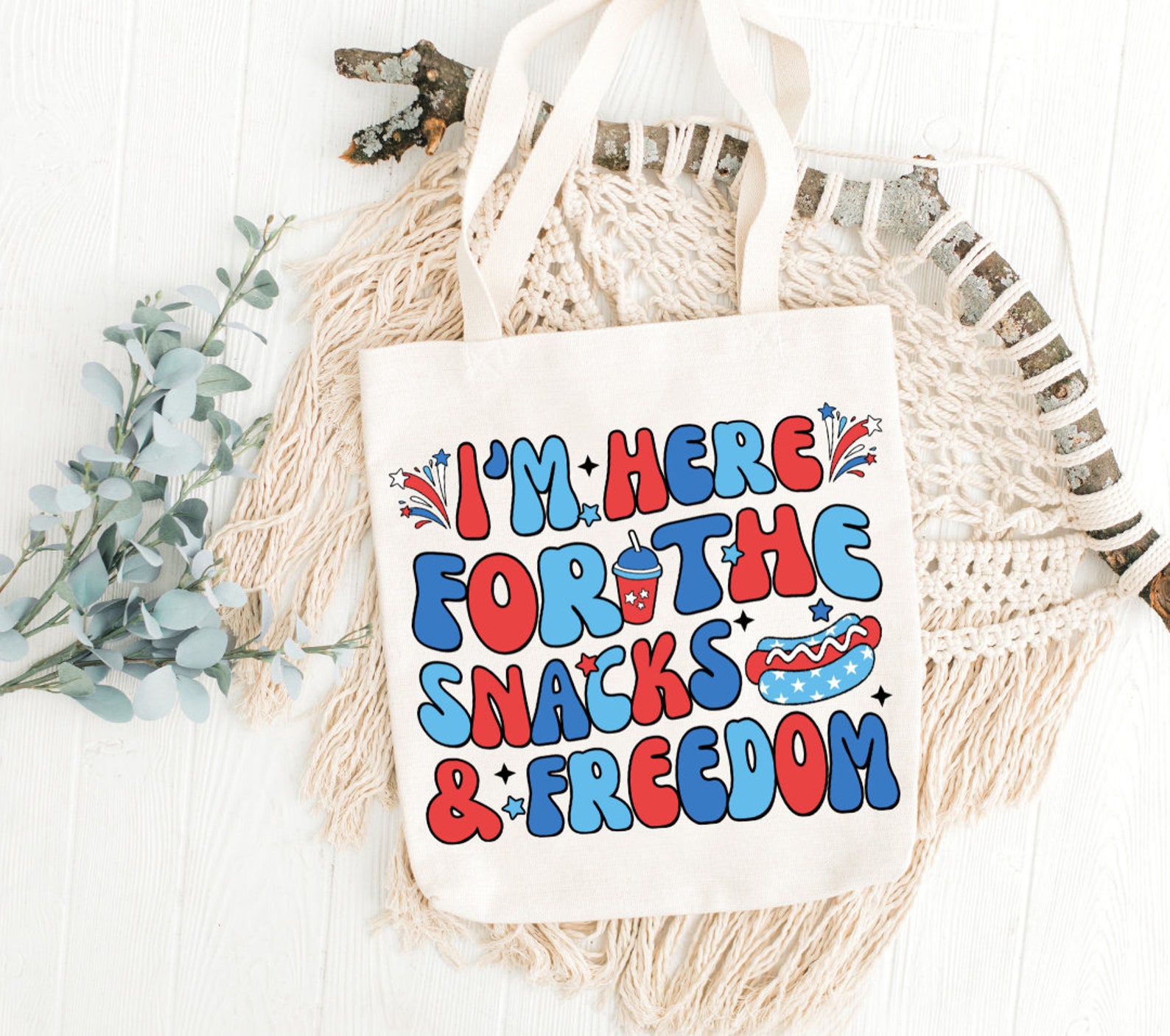I'm Here for the Snacks & Freedom PNG - July 4th Sublimation (digital ...