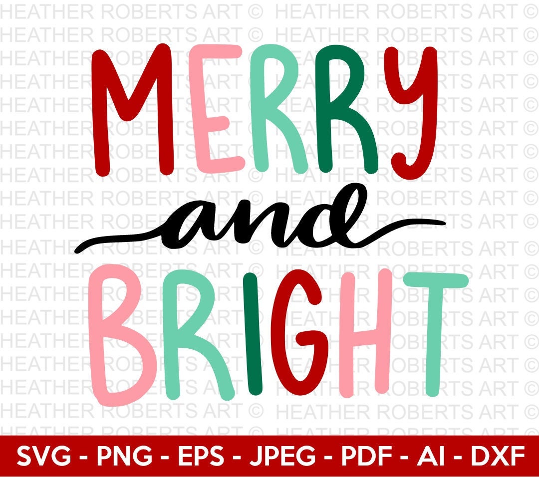 Merry and Bright SVG Merry SVG Bright Svg Christmas Shirt - Etsy