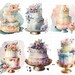 Watercolor Wedding Cakes Clipart Cake Clip Art Wedding Cake - Etsy