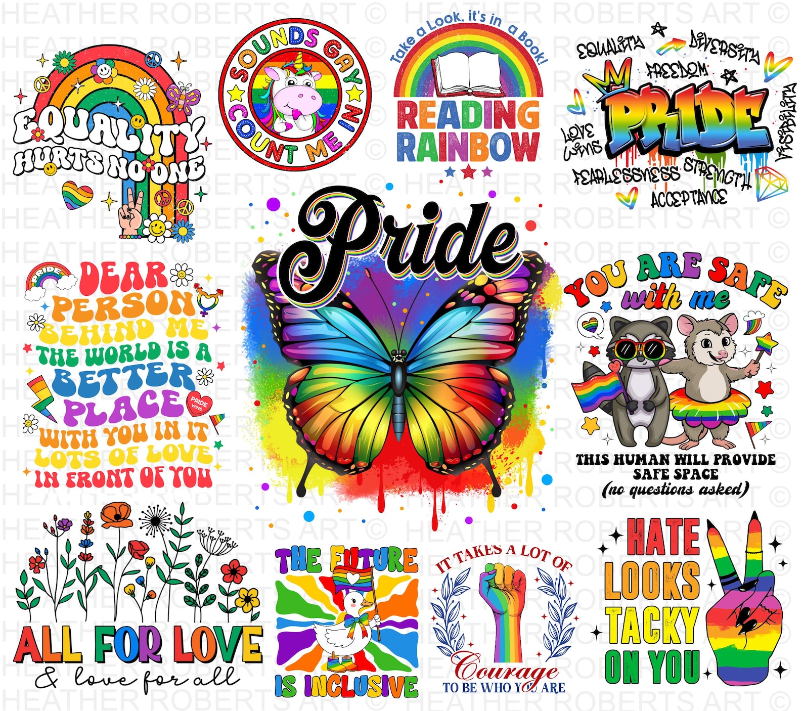 Retro LGBTQ+ Sublimation Bundle, Gay Pride PNG Bundle, Gay Png, Pride ...