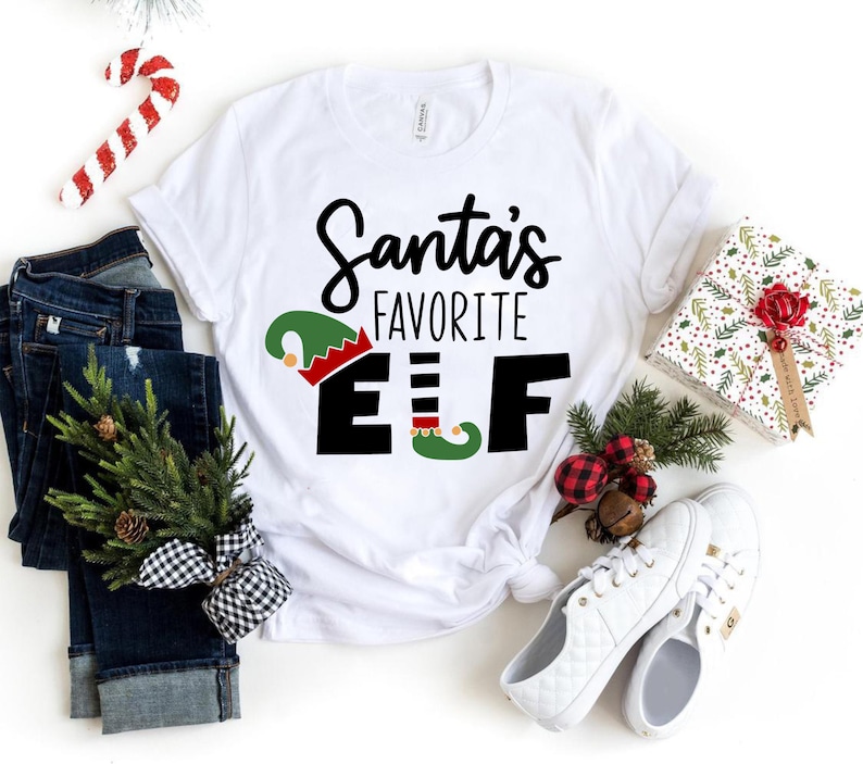 Santa's Favorite Elf SVG: Christmas Shirt Cut File (digital Download ...