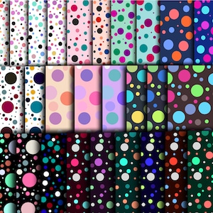 27 PACK Polka Dot Digital Paper Back, Instant Download, Rainbow Polka ...