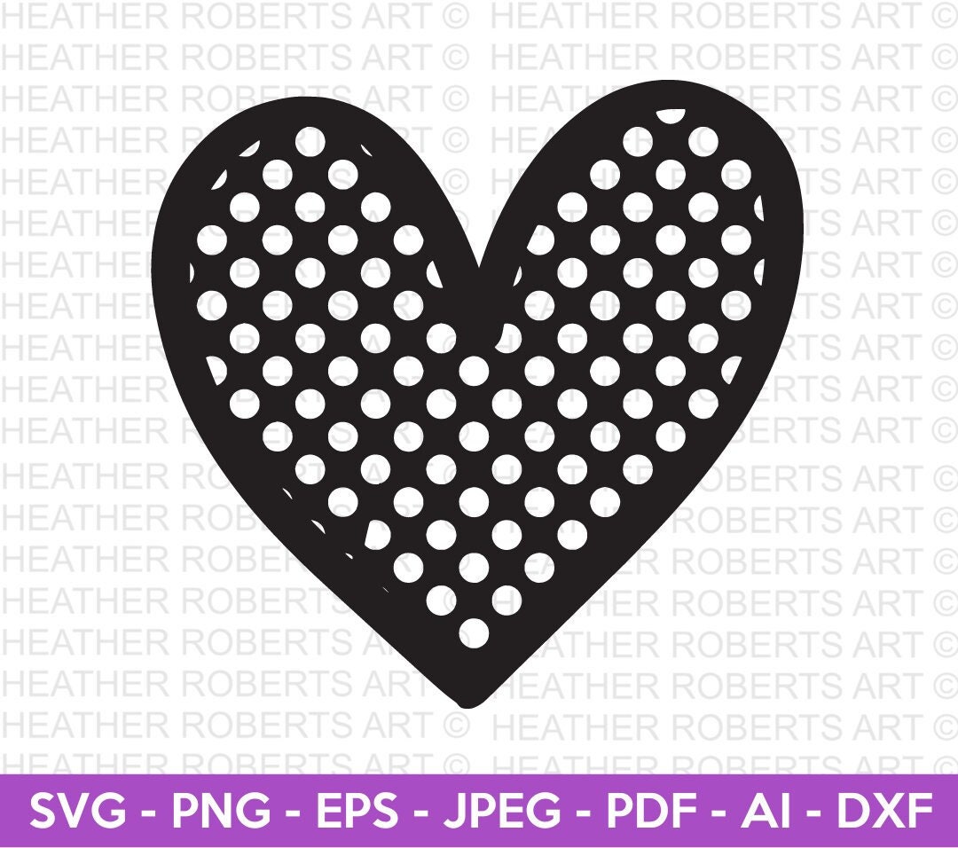 Polka Dot Heart SVG: Valentine's Day Cut File (digital Download) - Etsy