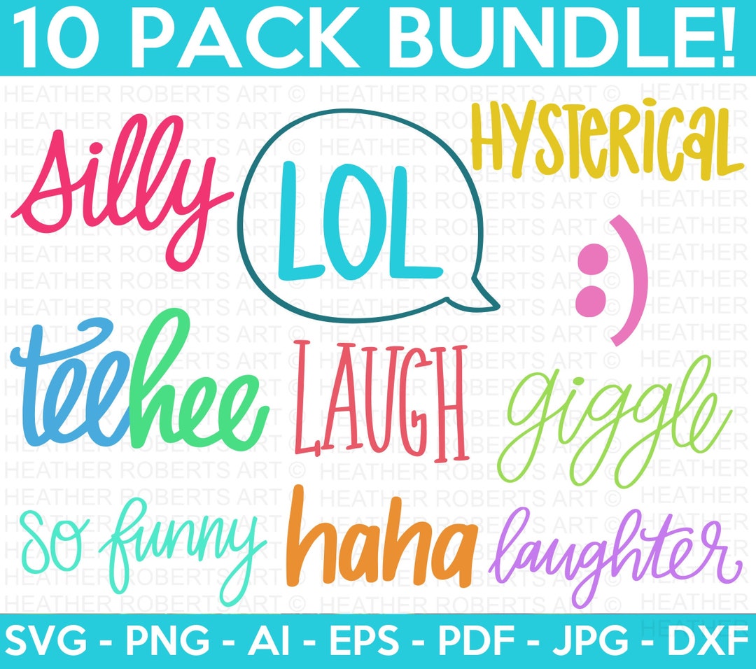 Funny Words SVG Bundle, Funny Svg, Silly Svg, Chat Bubble Svg, Laugh ...