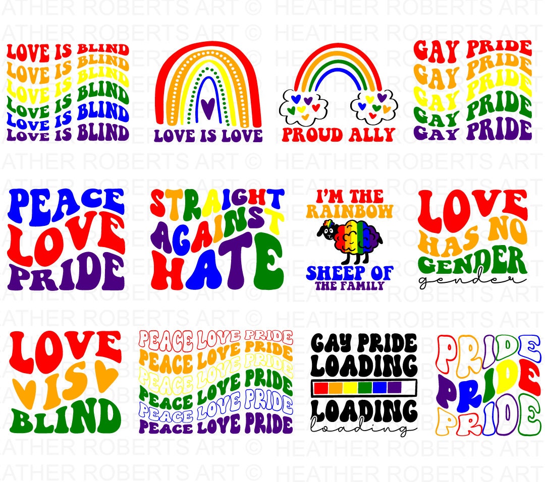 LGBTQ+ BIG Bundle, LGBTQ Svg Bundle, Gay Ally, Heather Roberts Art ...