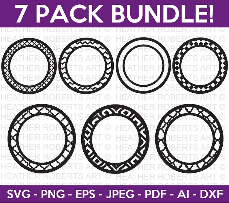 Circular Frame Svg Bundle Circular Frames Round Frames - Etsy