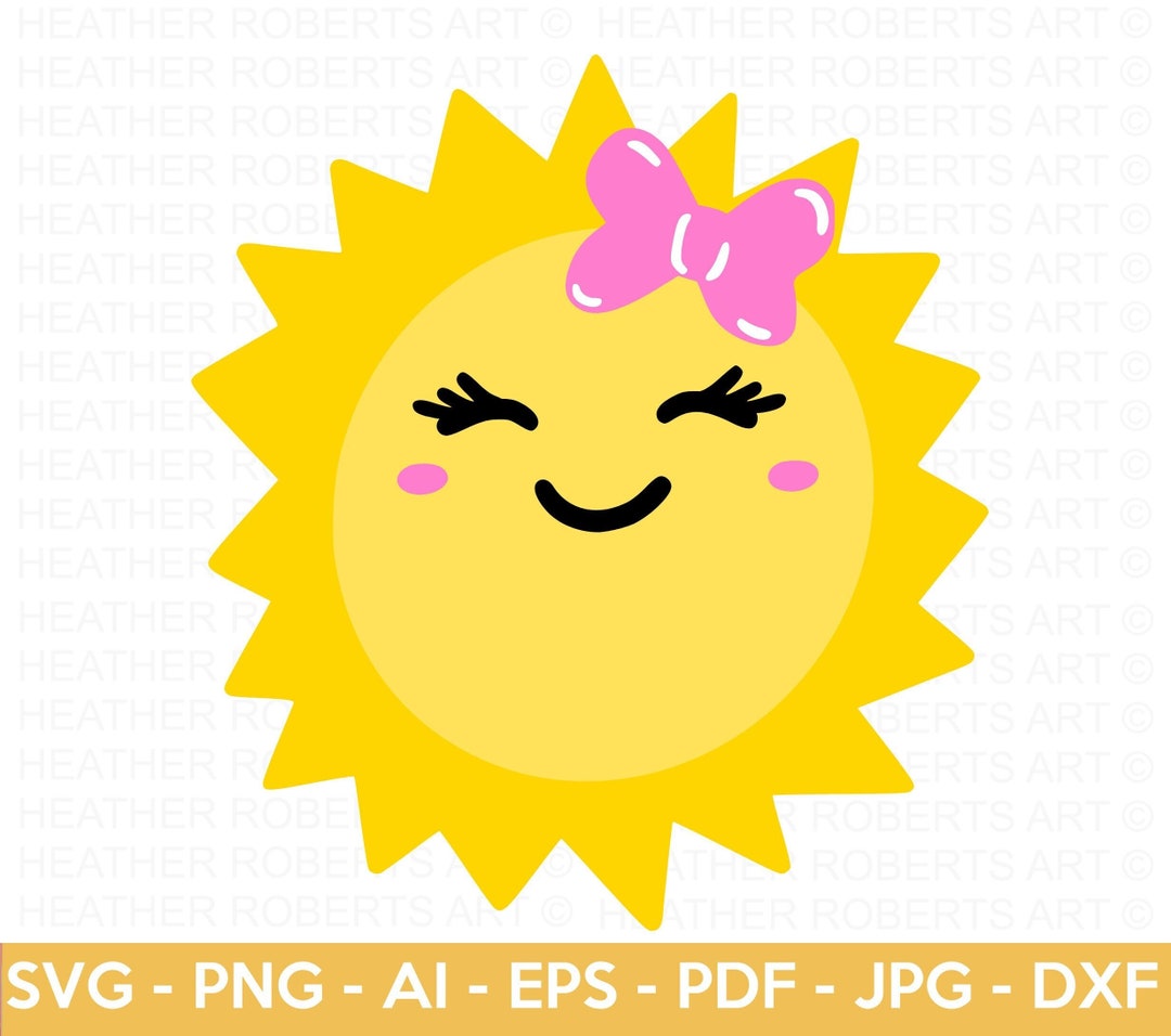 Cute Sun Clipart SVG, Sun SVG, Sun Clipart SVG, Summer Svg, Baby Kids ...