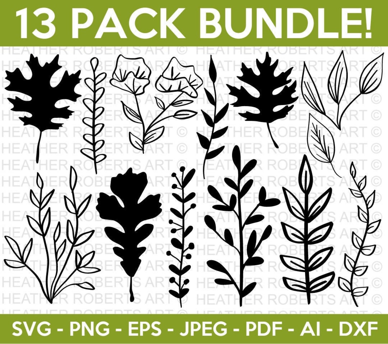 Leaves Svg Bundle, Nature Svg, Plants Svg, Leaf Svg, Flowers Svg ...
