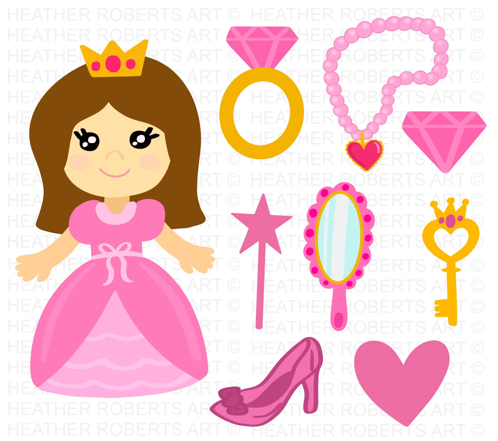 Princess Clipart Set Princess PNG Cute Princess Clipart Set - Etsy
