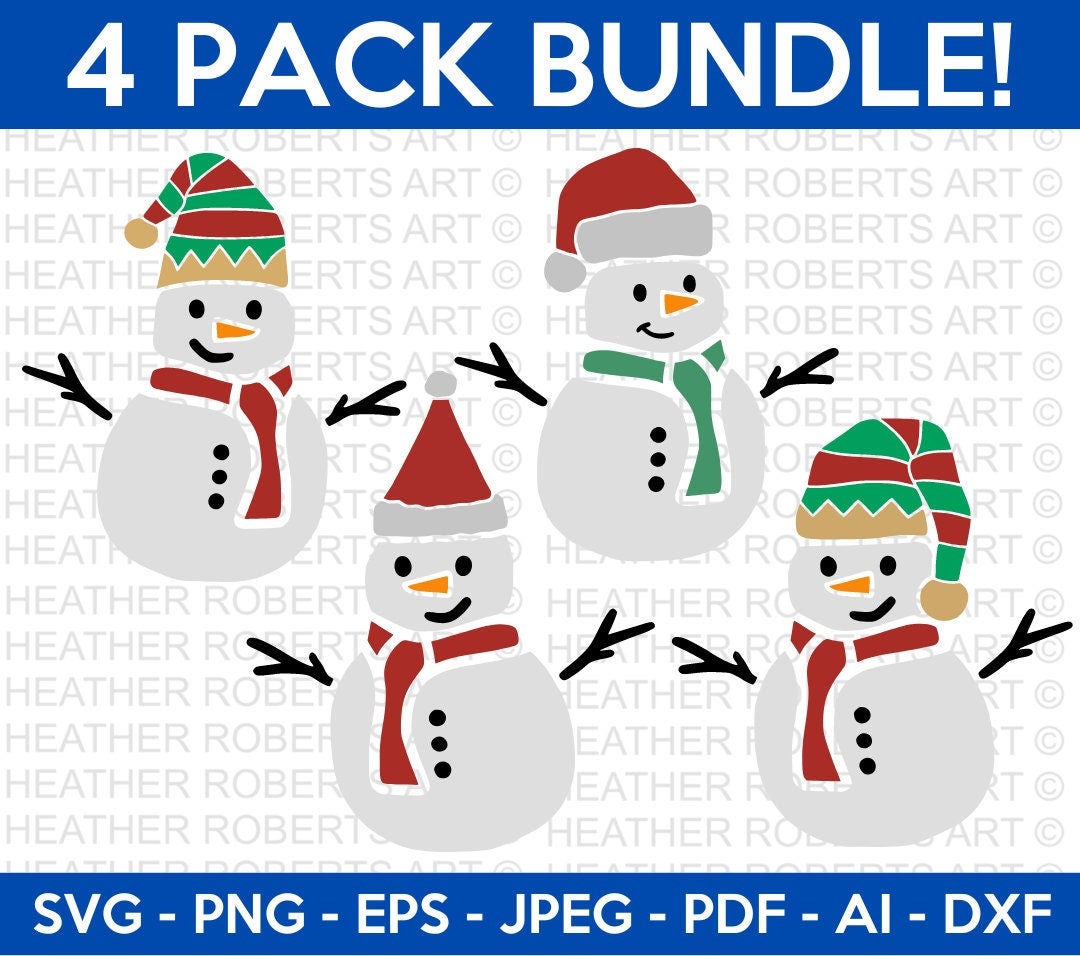 Snowman Mini SVG Bundle, Snowman Svg, Snow Svg, Winter Svg, Blizzard ...
