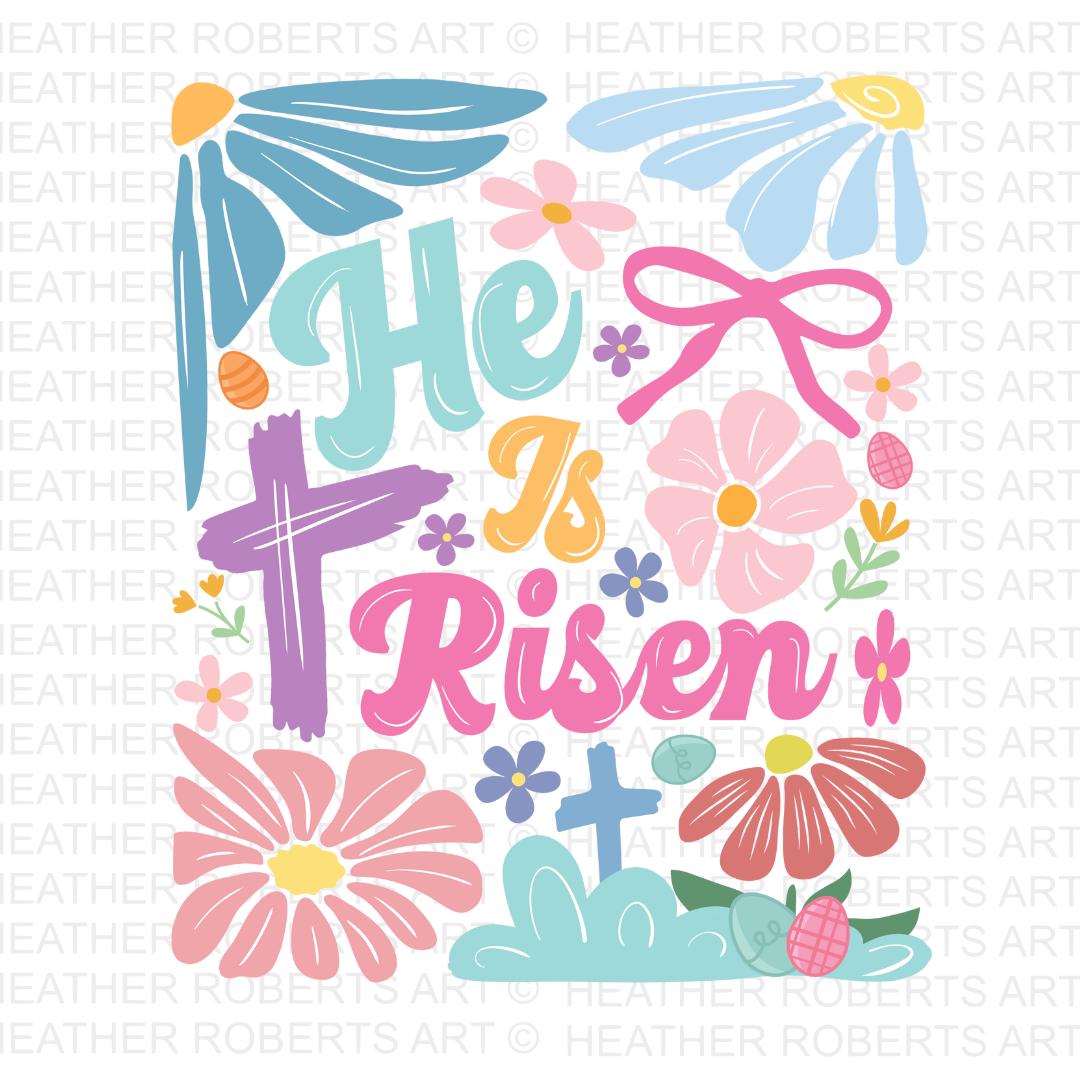 He is Risen PNG: Retro Christian Easter Design (digital Download) - Etsy
