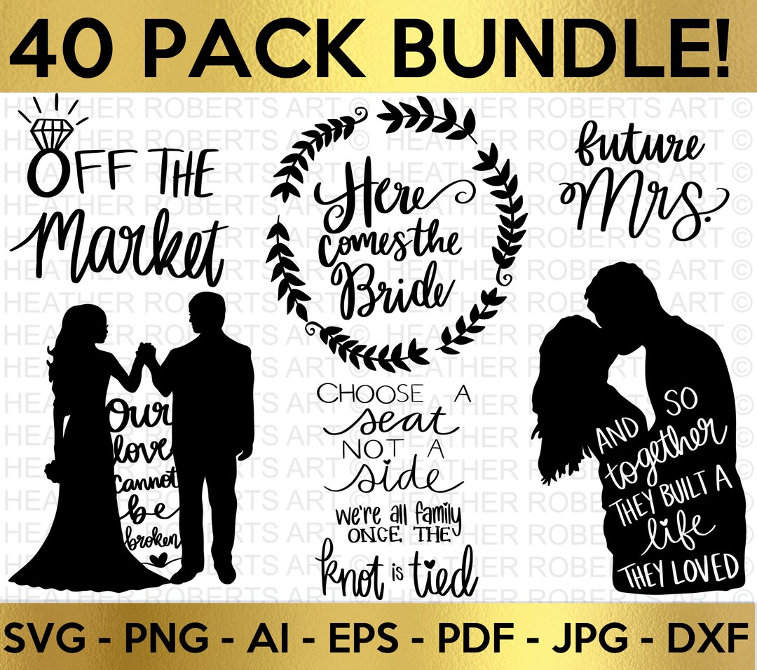 Wedding SVG Bundle, Bride Svg, Groom Svg, Bridal Party Svg, Wedding Svg ...