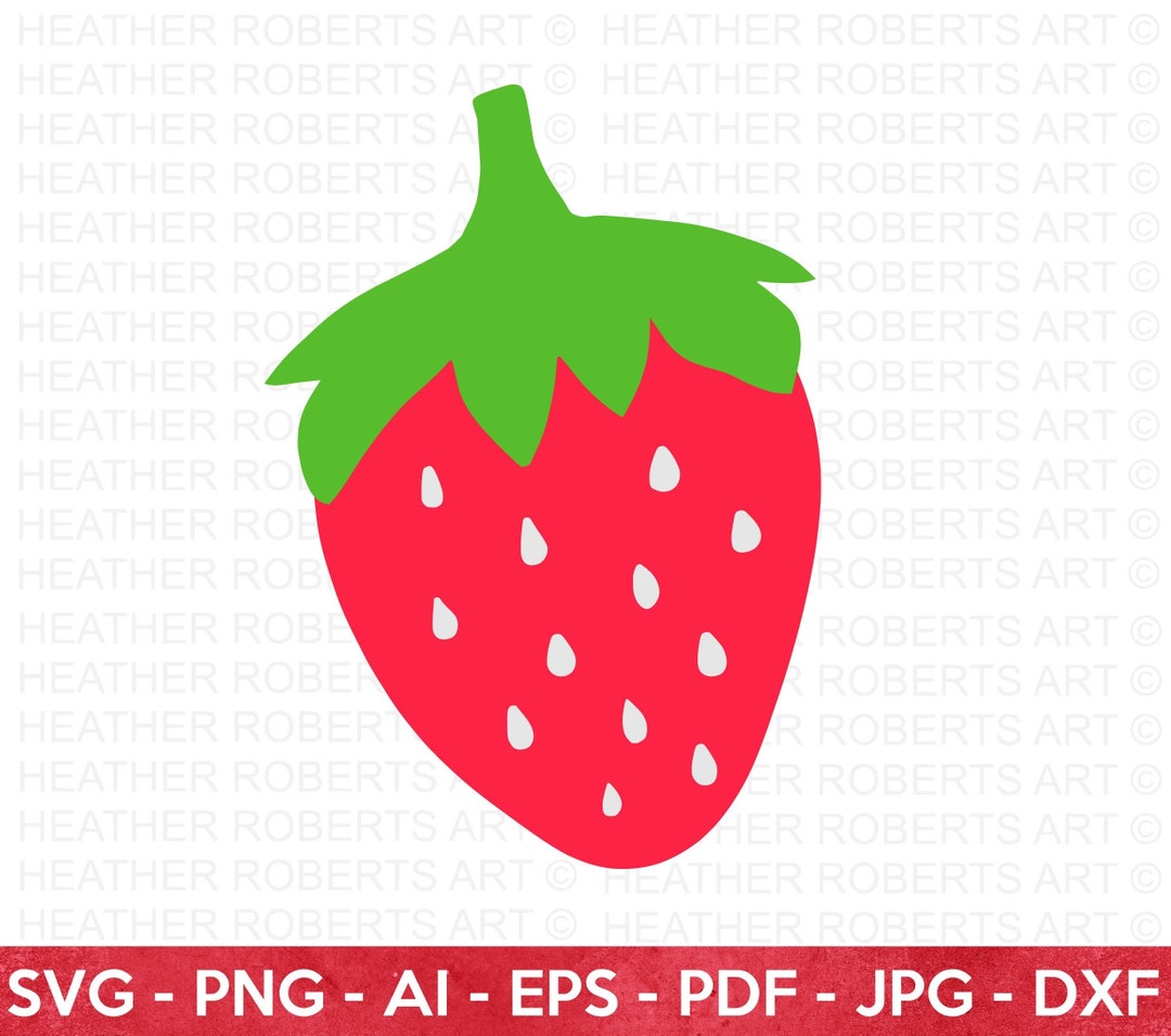 Clipart de fresa: SVG de fruta en capas, archivos de corte de Cricut ...