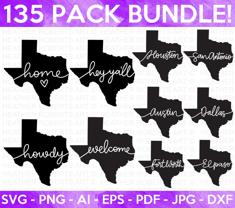 Texas Mega SVG Bundle Texas State SVG Bundle Texas Shape - Etsy