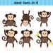 14 PACK Monkeys Clipart Set - PNG JPEG Cute Monkeys, Monkey, Baby ...