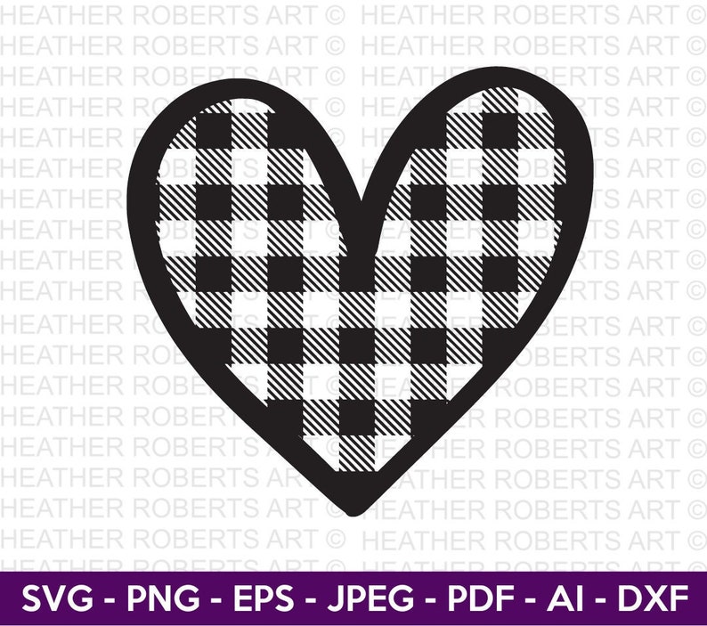 Plaid Pattern Heart Svg Heart SVG Hand-drawn Heart Svg - Etsy