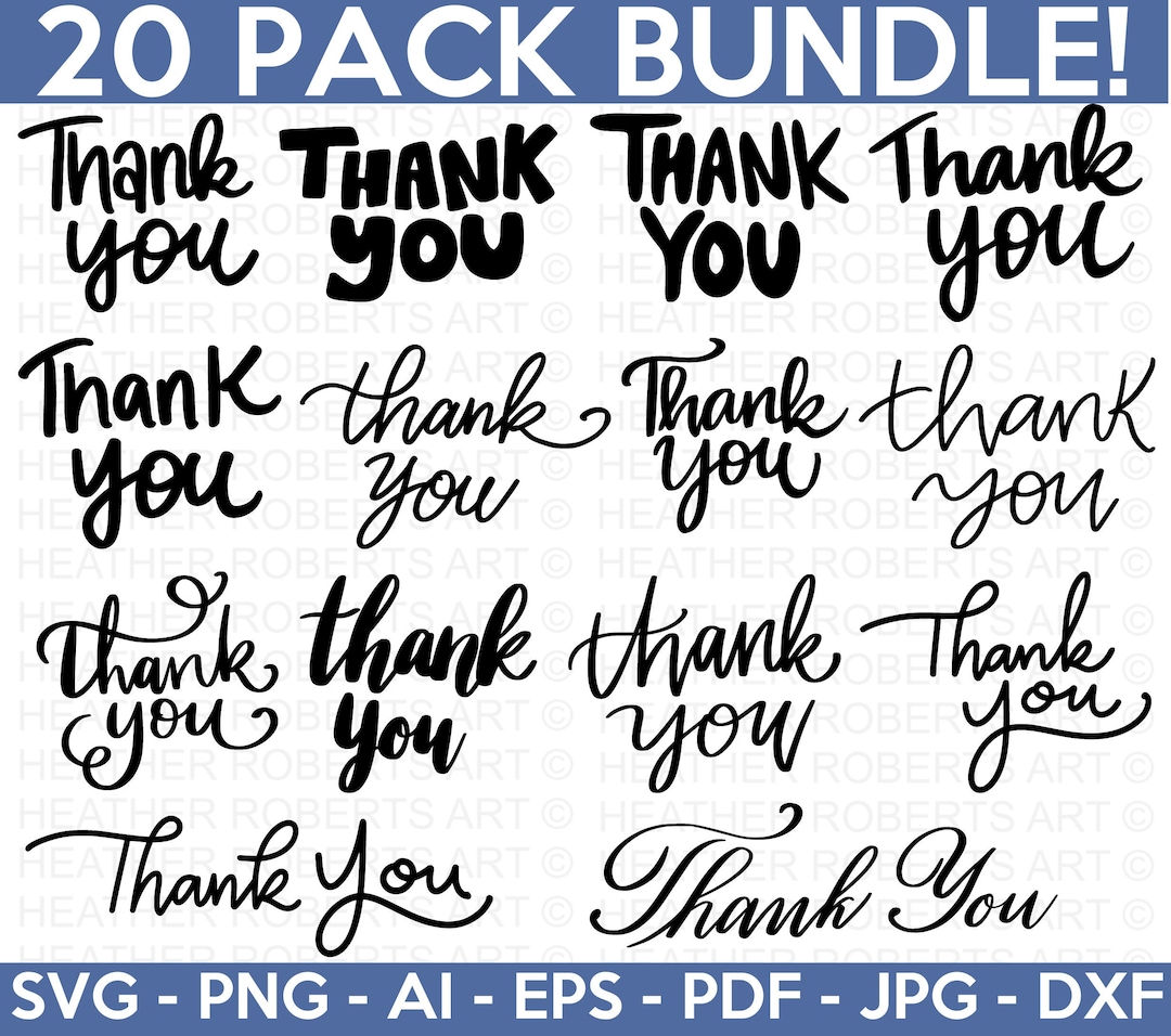 Thank You SVG Bundle, Thank You Sign, Wedding Thank You Svg, Thank You ...