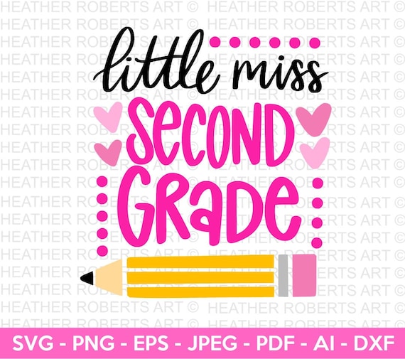 Little Miss Second Grade SVG Back to School SVG Grade Level - Etsy