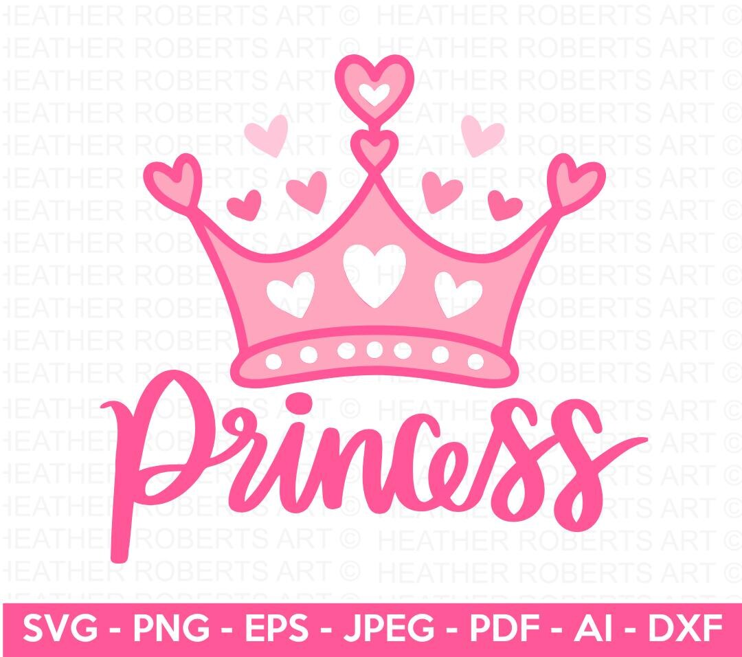 Princess Heart Tiara SVG Cut File (digital Download) - Etsy