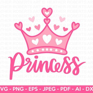 Princess Tiara Svg, Crown With Heart Svg, Princess, Queen, Crown Svg ...
