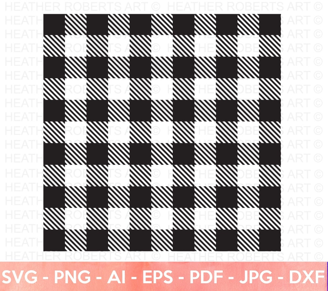 Plaid SVG, Buffalo Plaid SVG, Black and White Plaid Svg, Instant ...